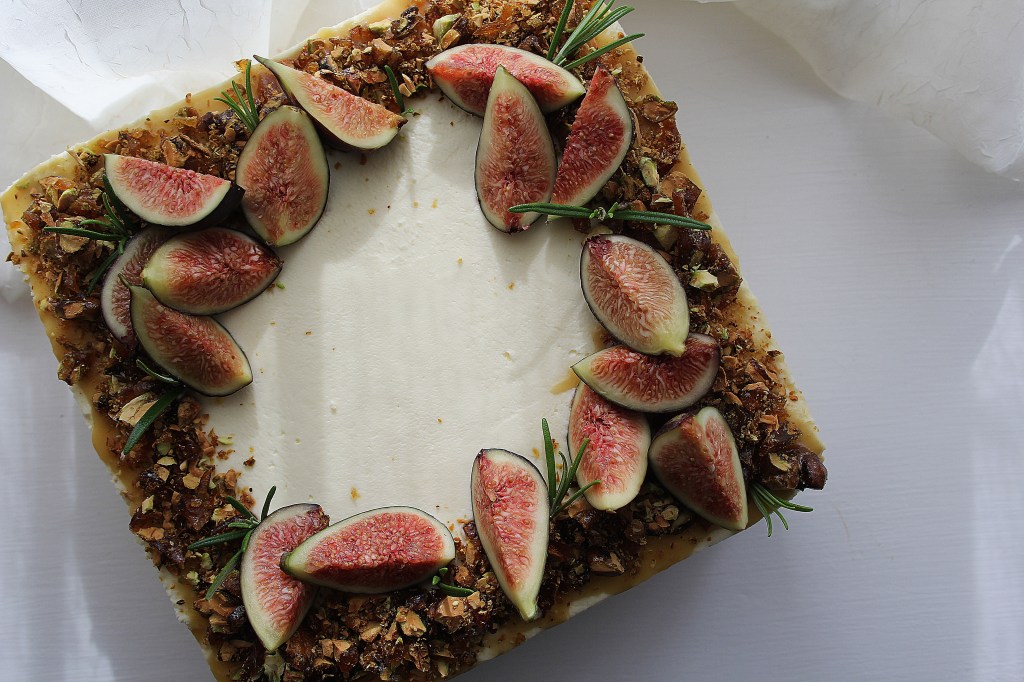 Sticky Fig Cake with Pistachio Praline – tassybakes